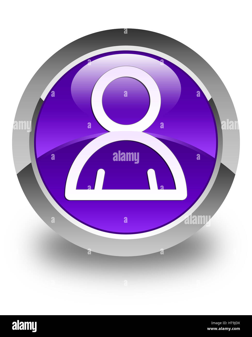 Member icon isolated on glossy purple round button abstract ...
