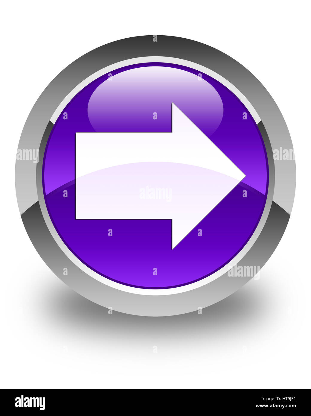 Next arrow icon isolated on glossy purple round button abstract ...