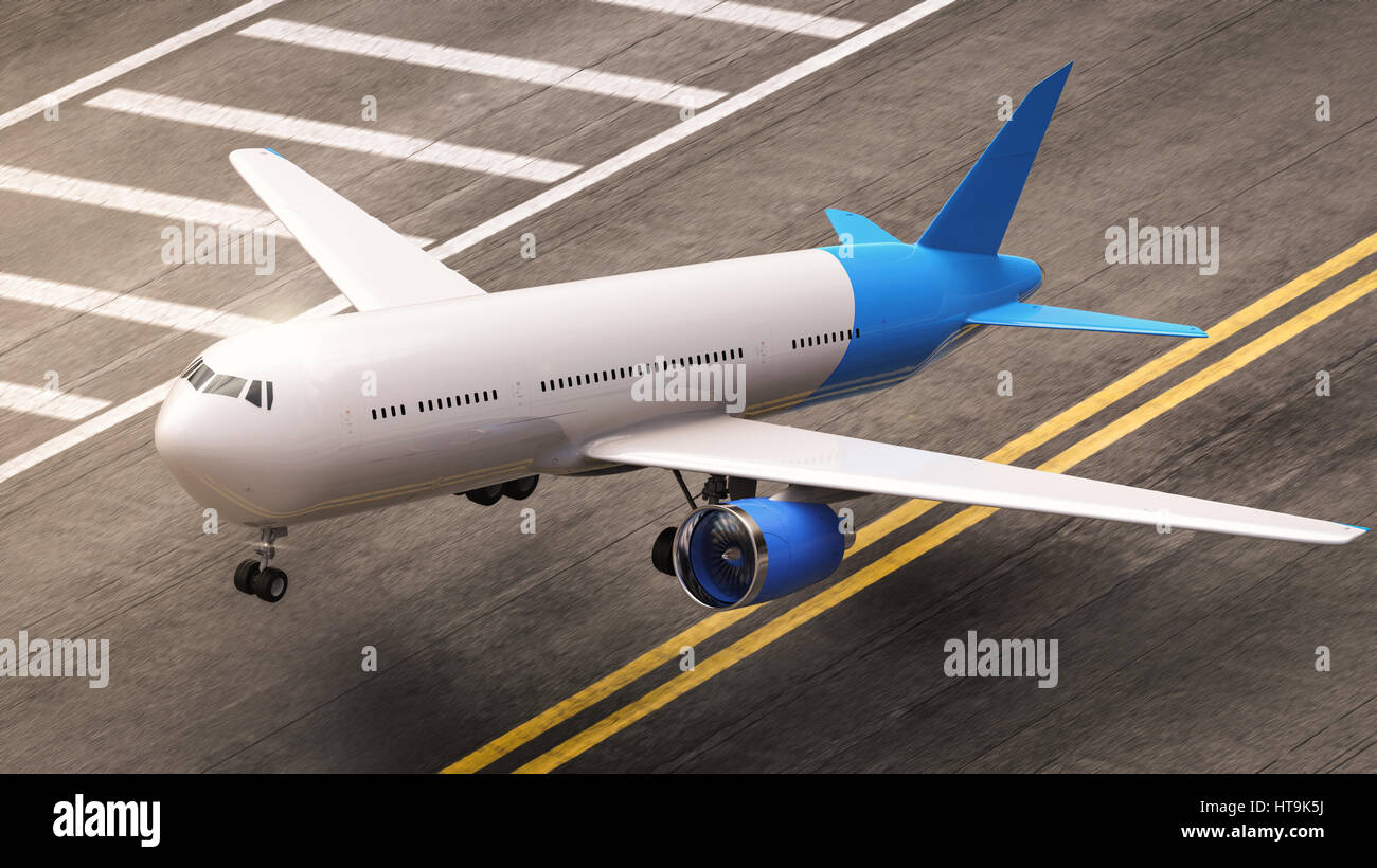3d rendering airplane taking off Stock Photo - Alamy