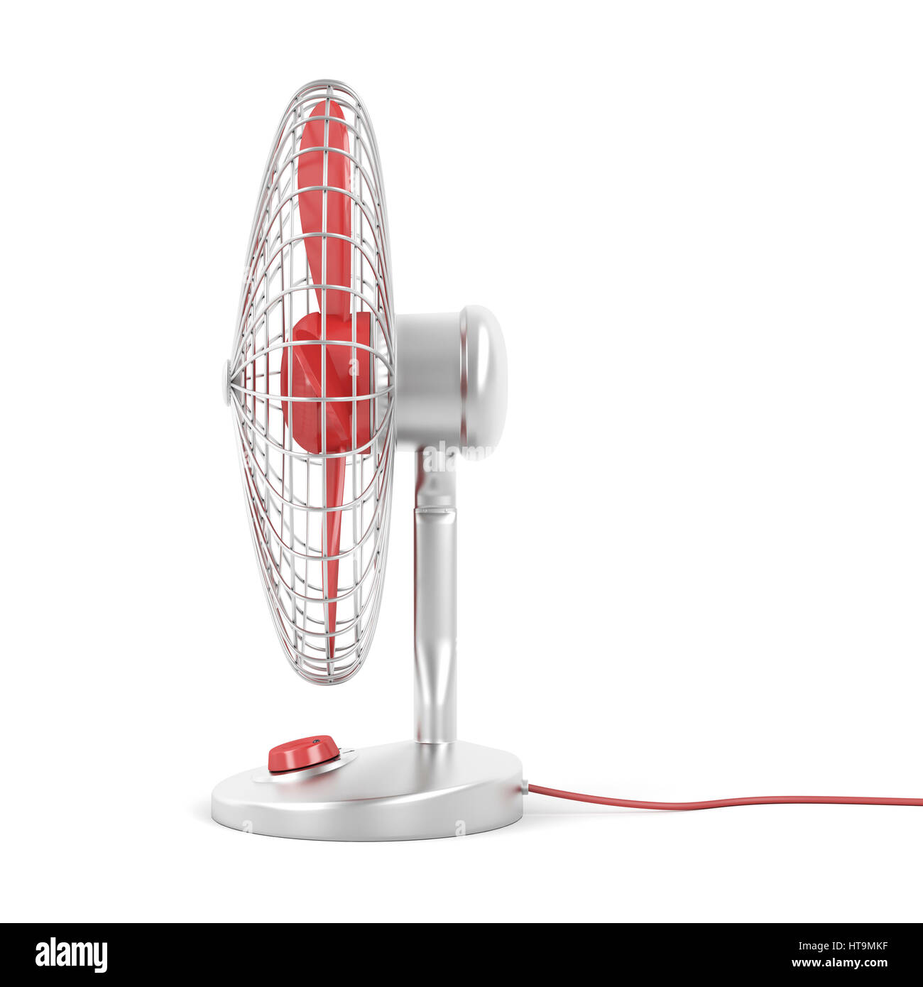 Side view of electric fan on white background Stock Photo - Alamy