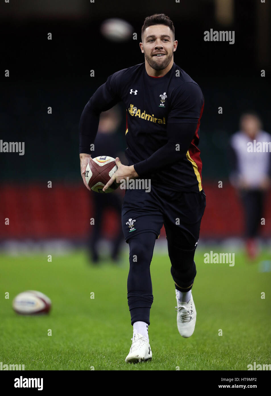 Wales' Rhys Webb during the captain's run at the Principality Stadium ...