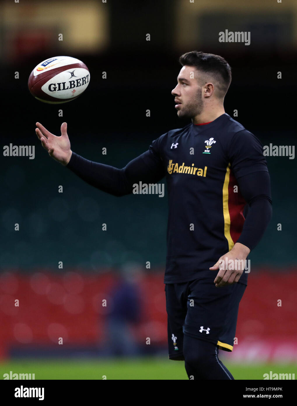 Wales' Rhys Webb during the captain's run at the Principality Stadium ...