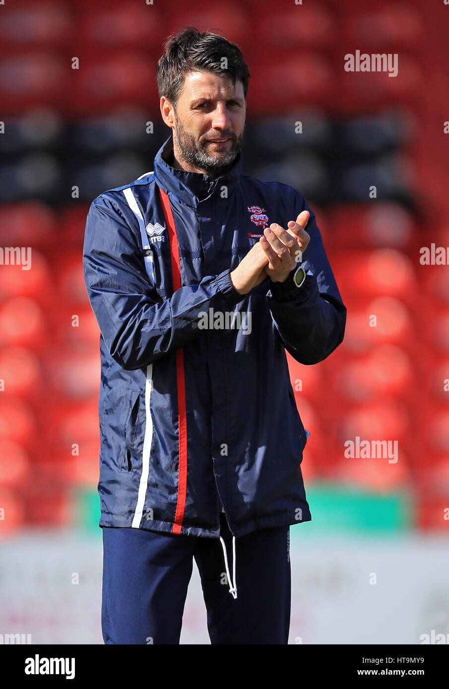 Lincoln City manager Danny Cowley at Sincil Bank, Lincoln, as Lincoln ...