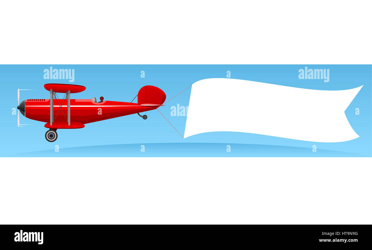 Aerial advertising cartoon illustration Stock Photo - Alamy