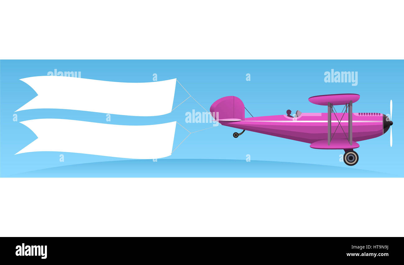 Aerial advertising cartoon illustration Stock Photo - Alamy