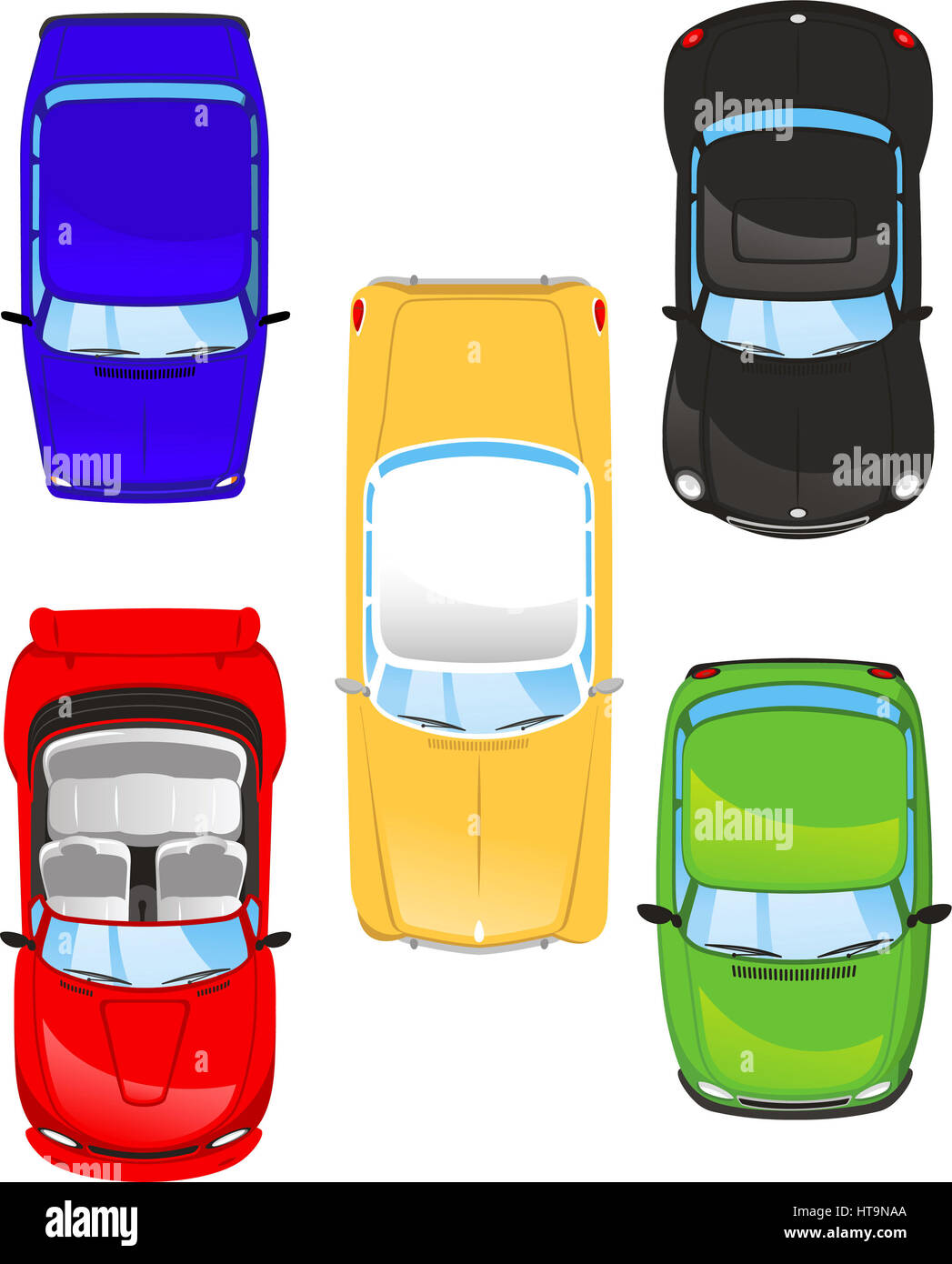 car top view set illustrations Stock Photo - Alamy