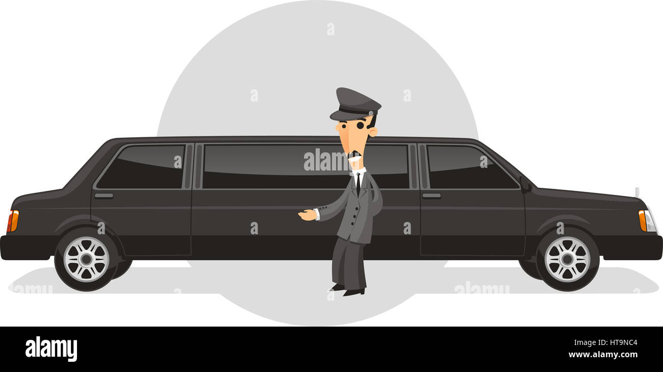 executive transportation limousine service vector cartoon illustration ...