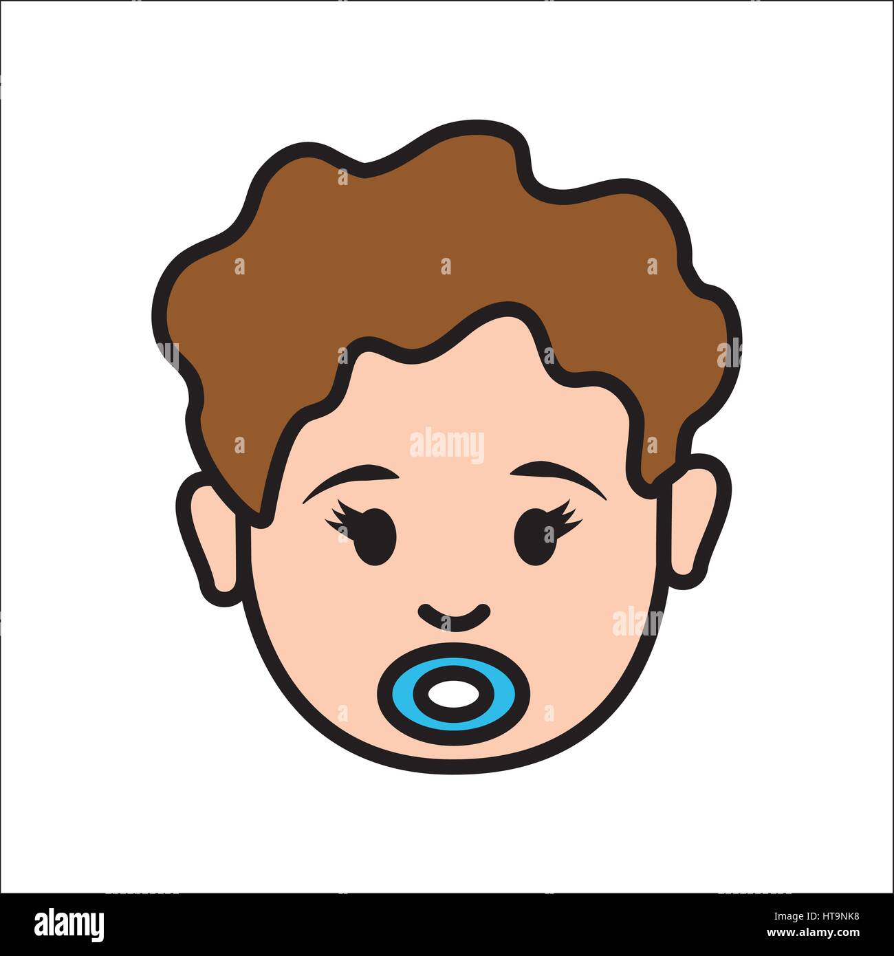 girl baby face with pacifier avatar icon, vector illustraction design ...