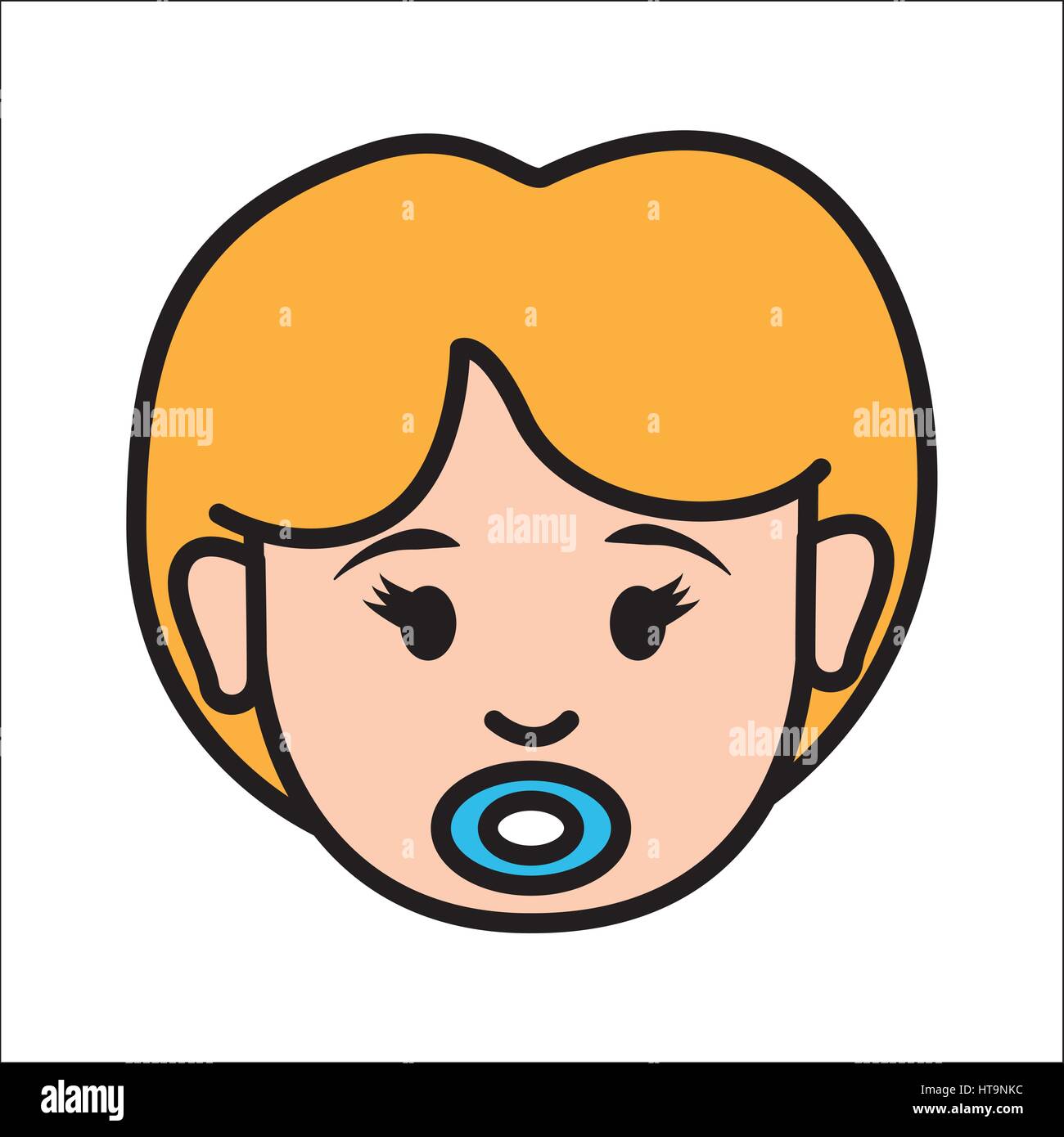 girl baby face with pacifier avatar icon, vector illustraction design ...