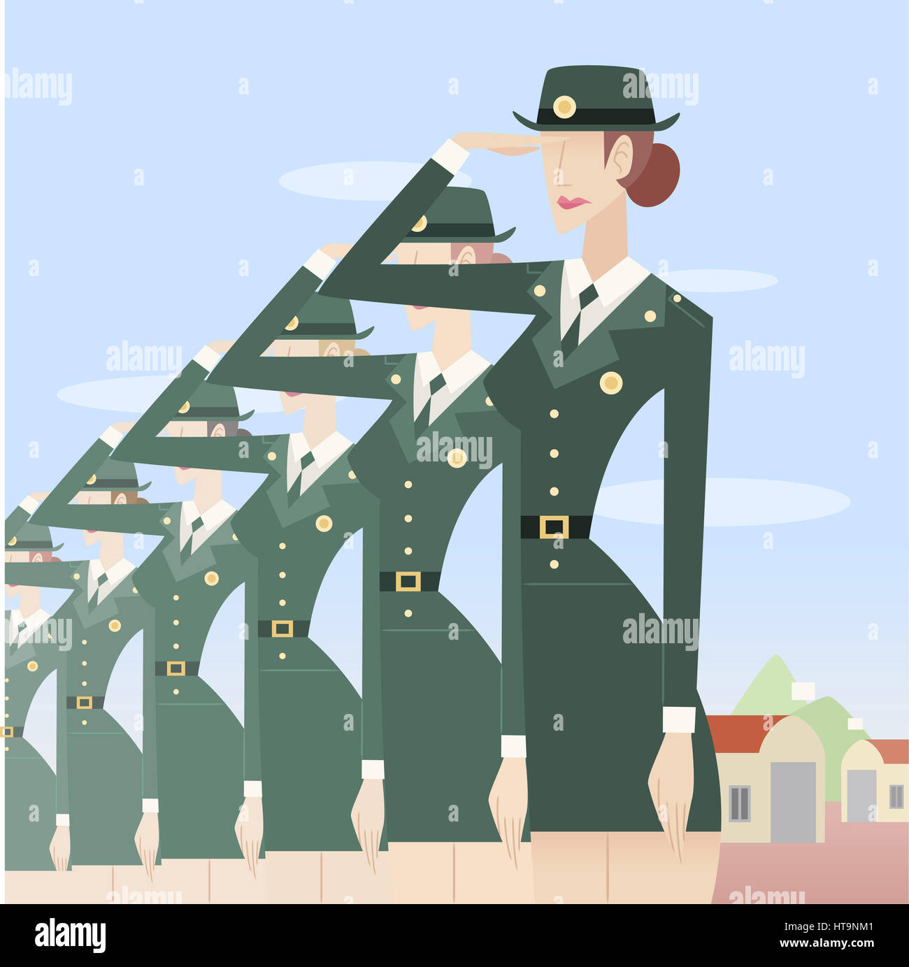 Military woman formation Stock Photo - Alamy