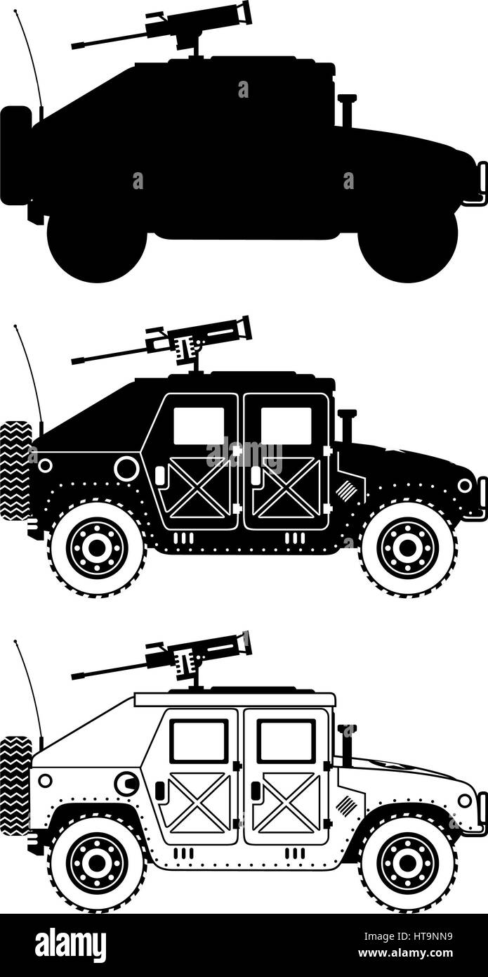 war humvee military icons vector illustration Stock Photo - Alamy