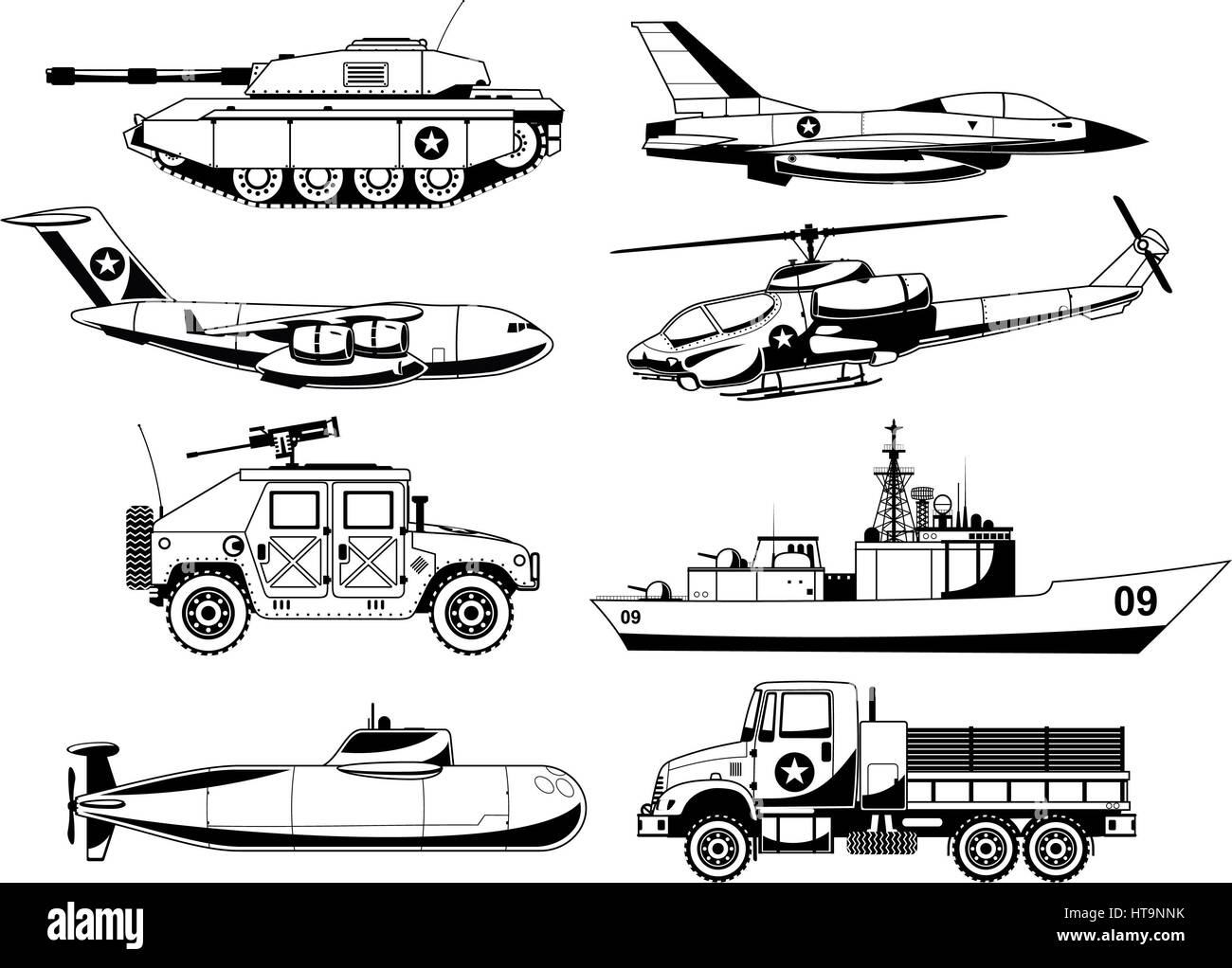 War Military Vehicles Vector Illustration Stock Photo - Alamy
