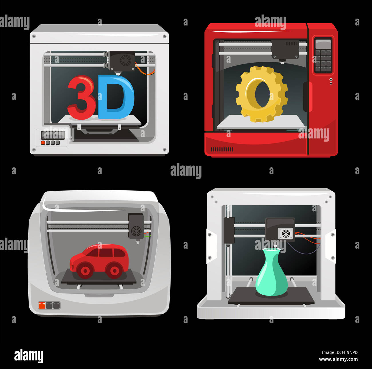 3D Printer Set, with computer software, computer three dimensional set ...