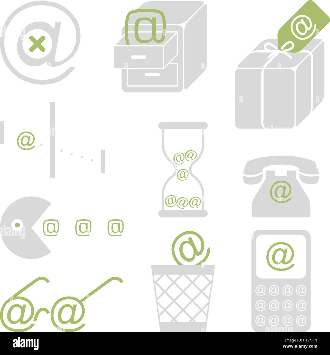 At character icons arobase internet, vector illustration cartoon Stock ...