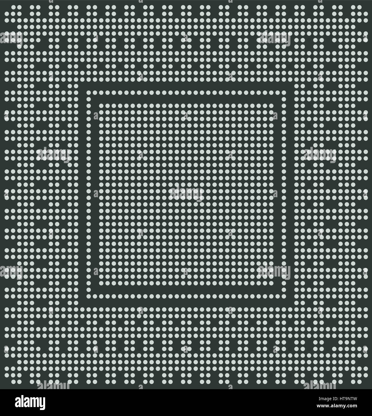 Computer chip microchip dots display vector illustration cartoon Stock ...