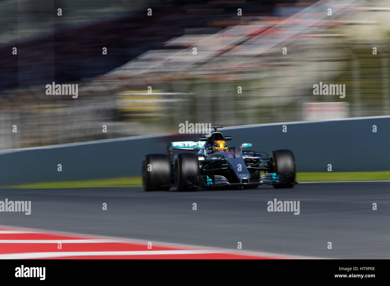 Lewis Hamilton (GBR) driving his Mercedes AMG W08 Hybrid, during ...