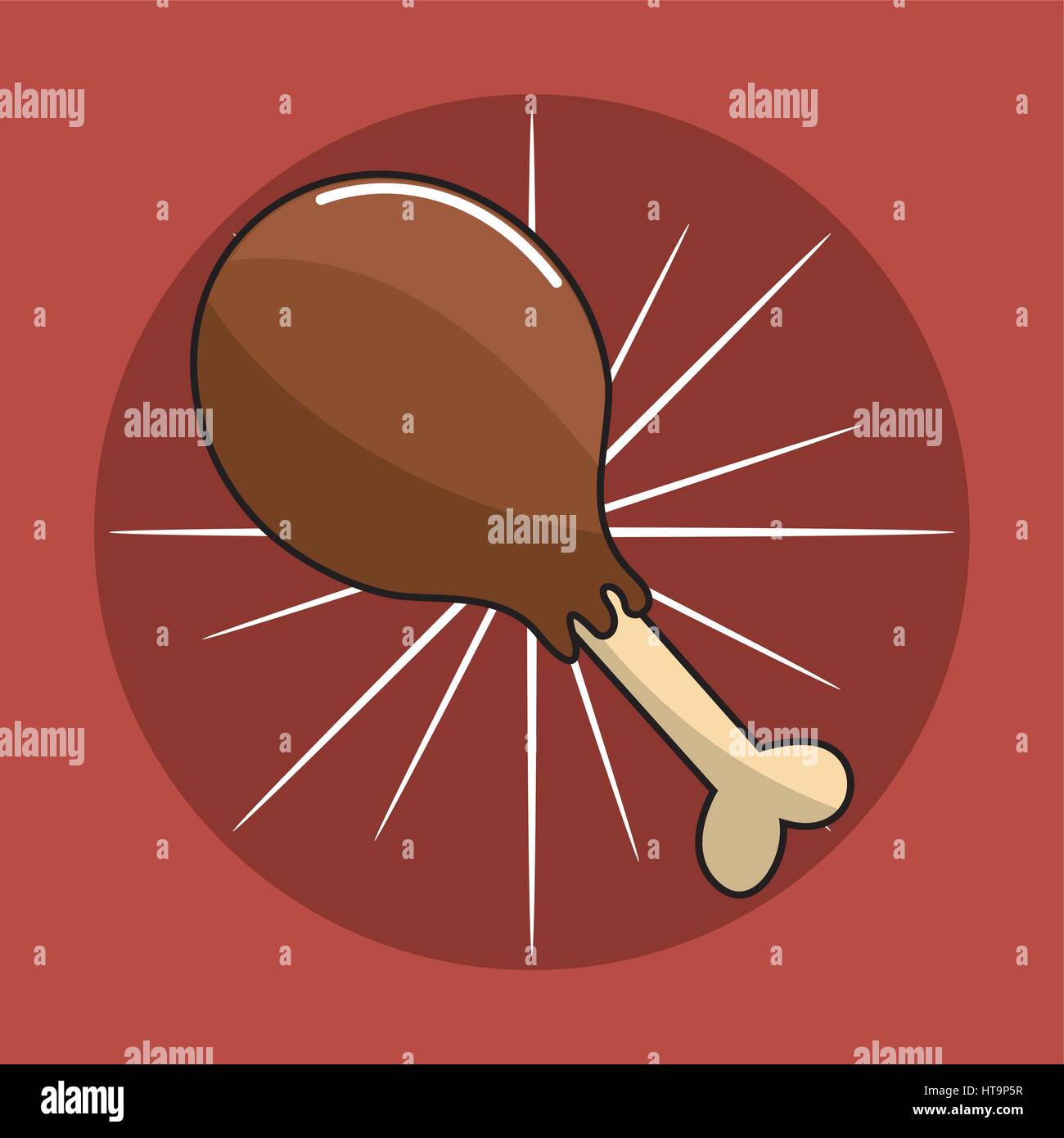 Chicken thigh cartoon sign Stock Vector Images - Alamy