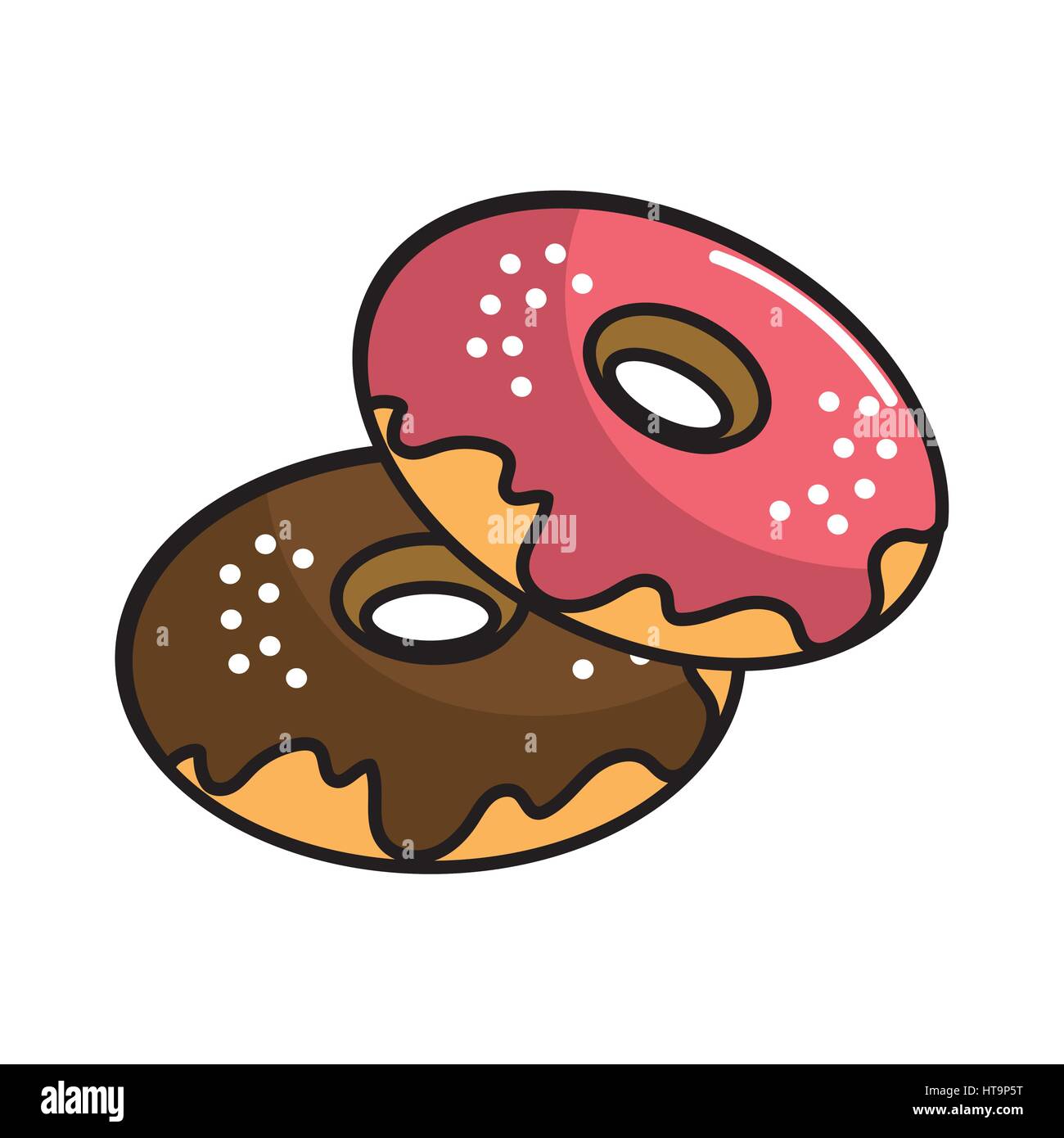 Vanilla cake donuts icing Stock Vector Images - Alamy