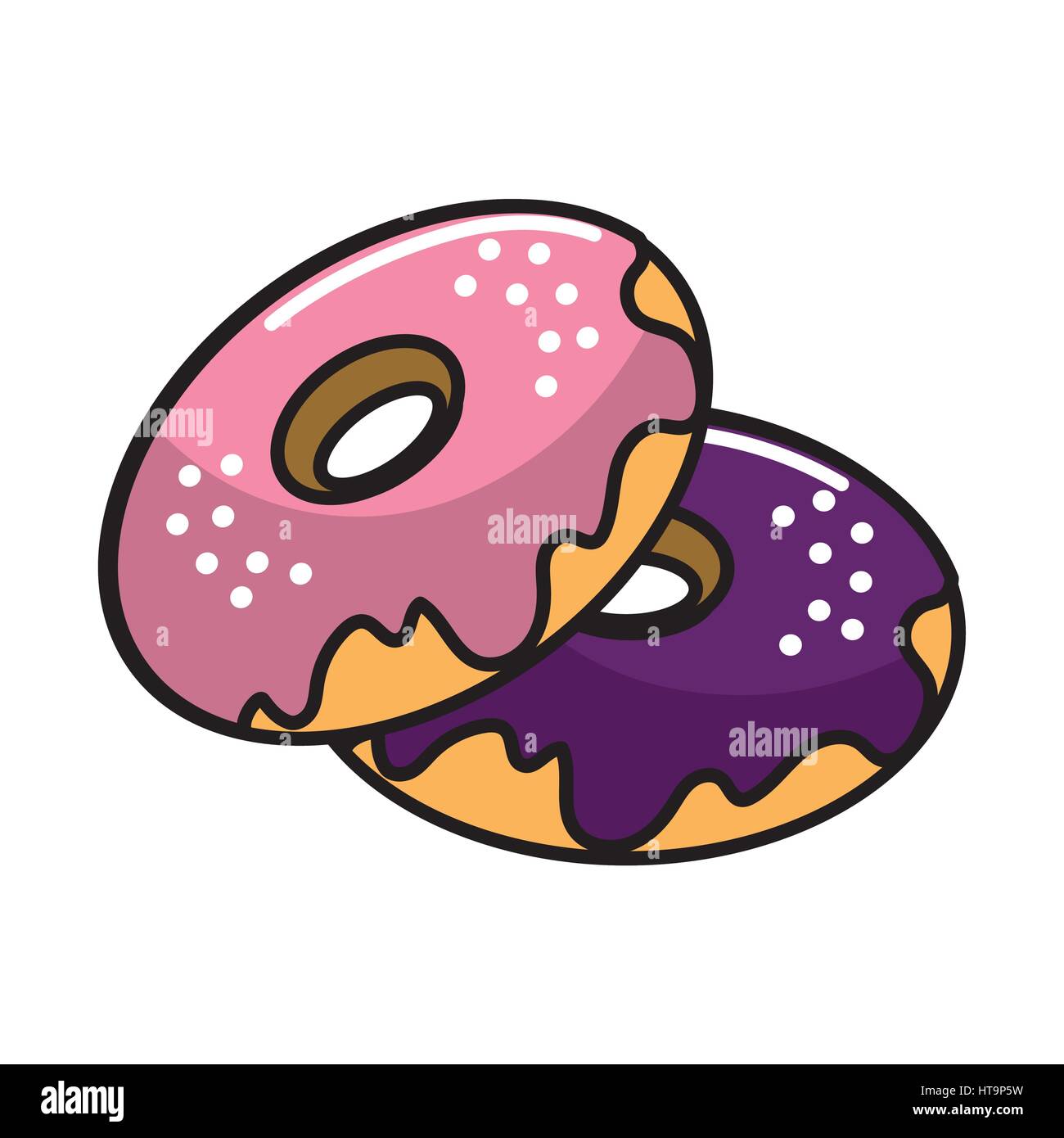 Vanilla cake donuts icing Stock Vector Images - Alamy