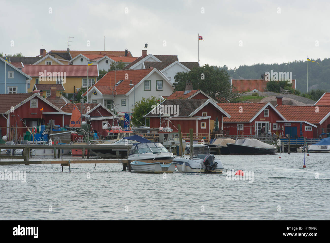 Fishing village Fjällbacka in the west coast archipelago of Sweden ...