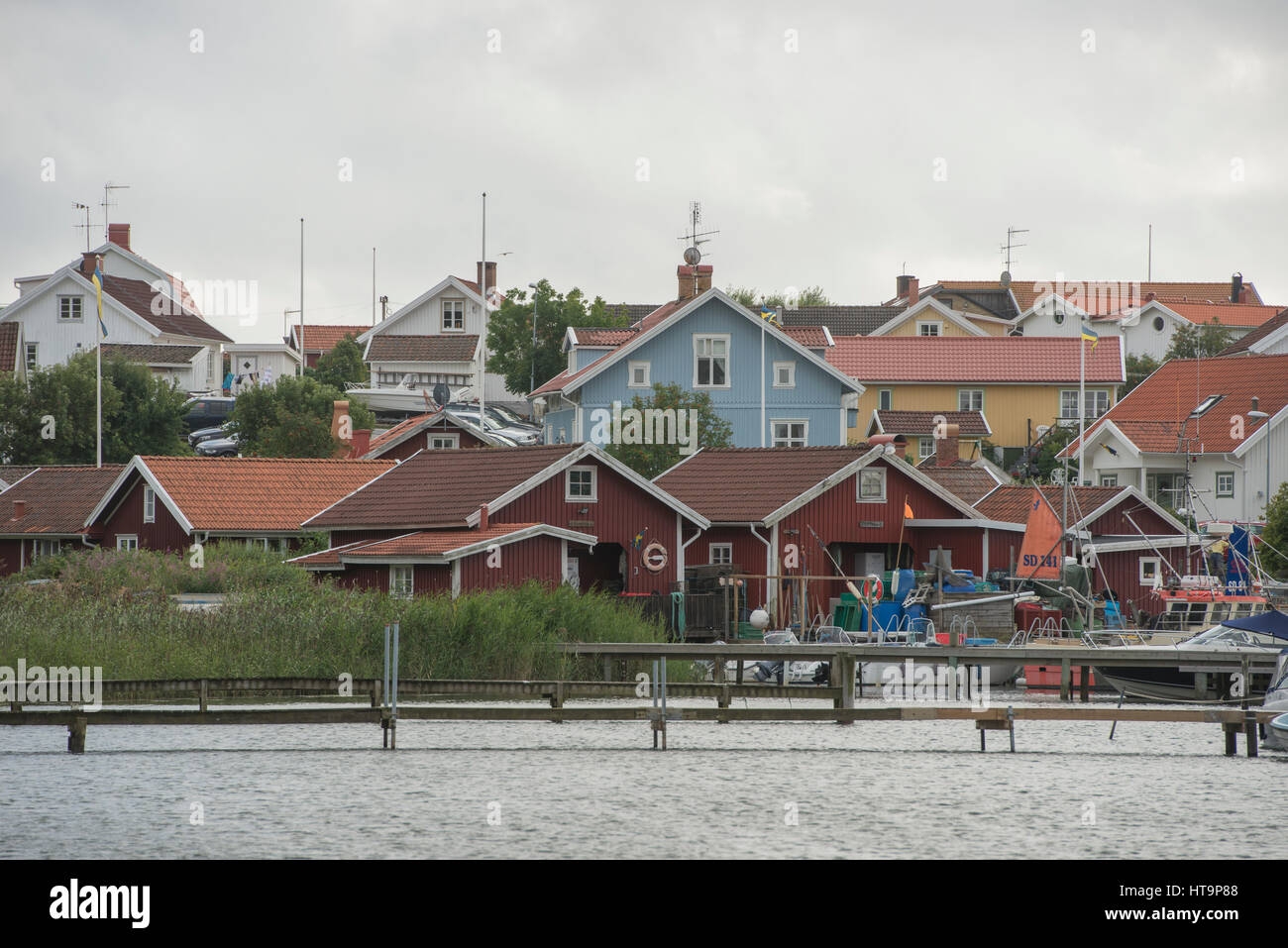 Fishing village Fjällbacka in the west coast archipelago of Sweden ...