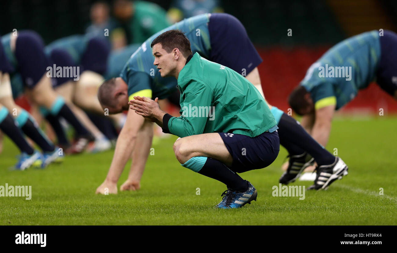 Ireland's Johnny Sexton during the captain's run at the Principality ...