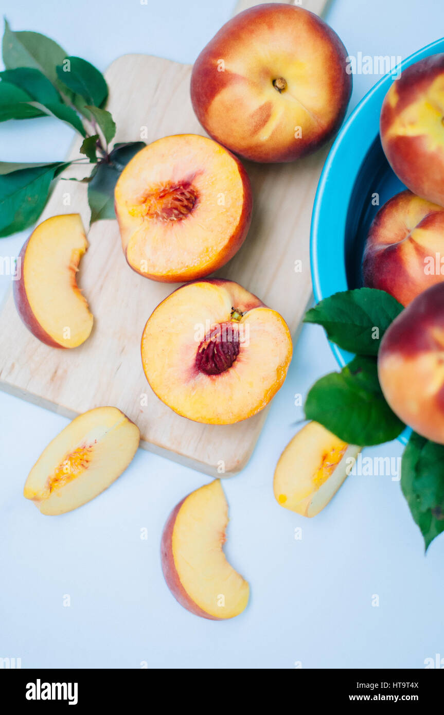 Peach peaches fresh juicy fruit fruits healthy food hi-res stock ...