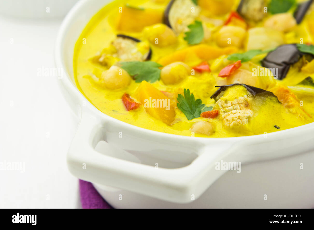 Aga saga curry with aubergine, butternut squash and chickpeas Stock ...