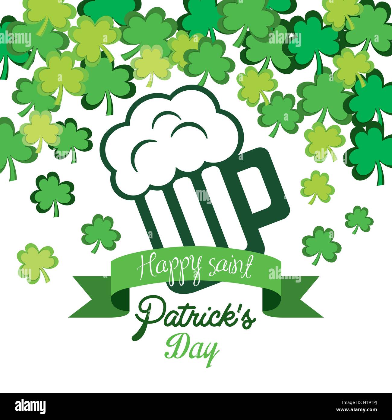 Irish flag four leaf clover Stock Vector Images - Alamy