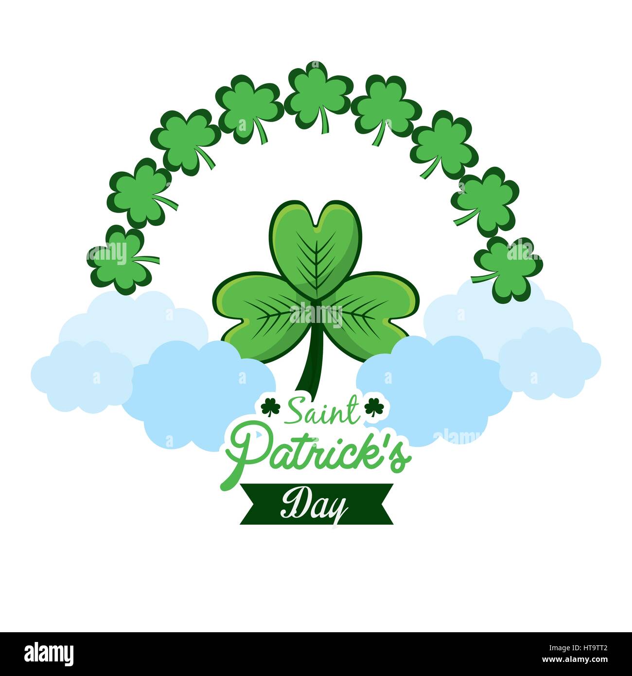 Irish flag four leaf clover Stock Vector Images - Alamy
