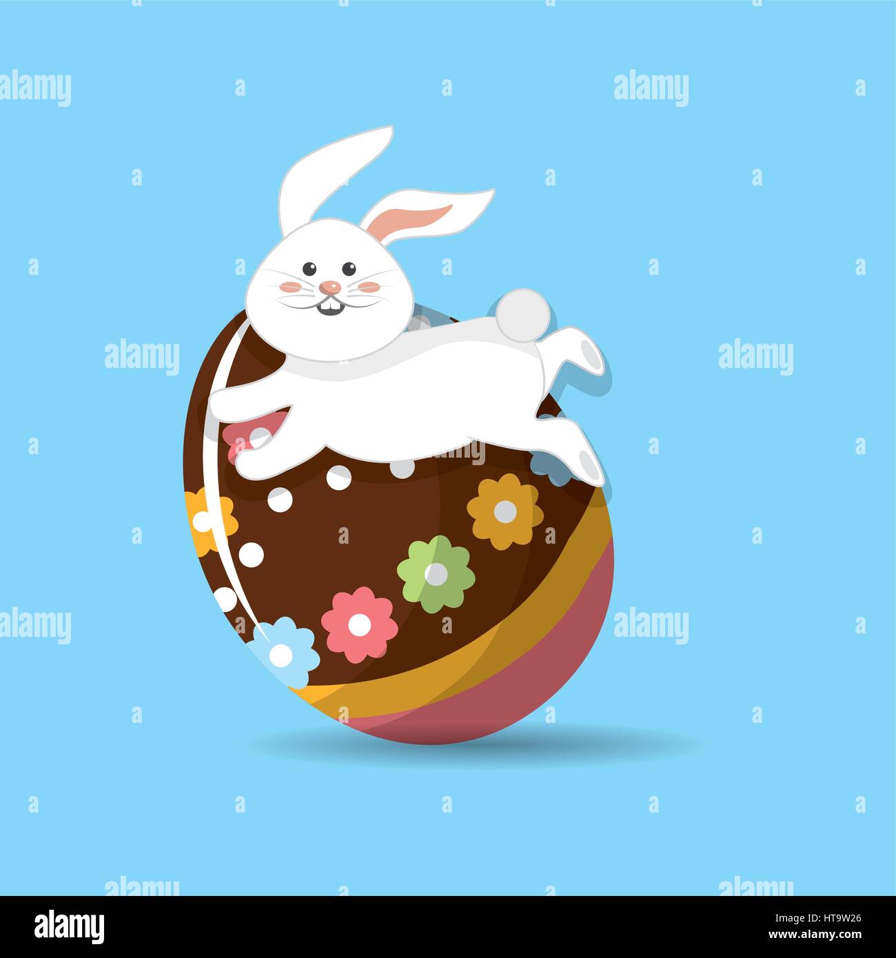 happy easter rabbit eggs day icon Stock Vector Image & Art - Alamy