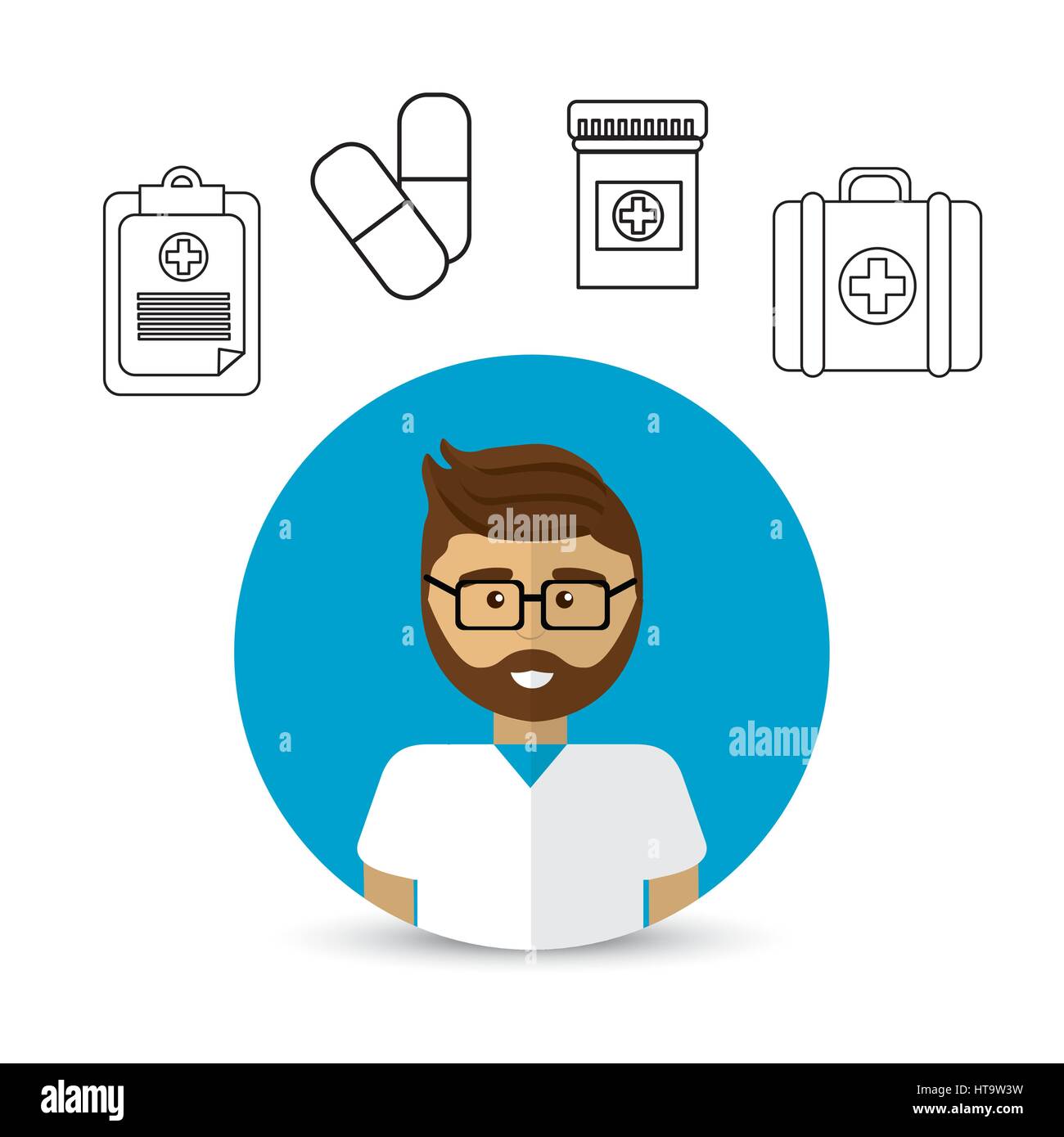 hospital doctor with his tools icon Stock Vector Image & Art - Alamy