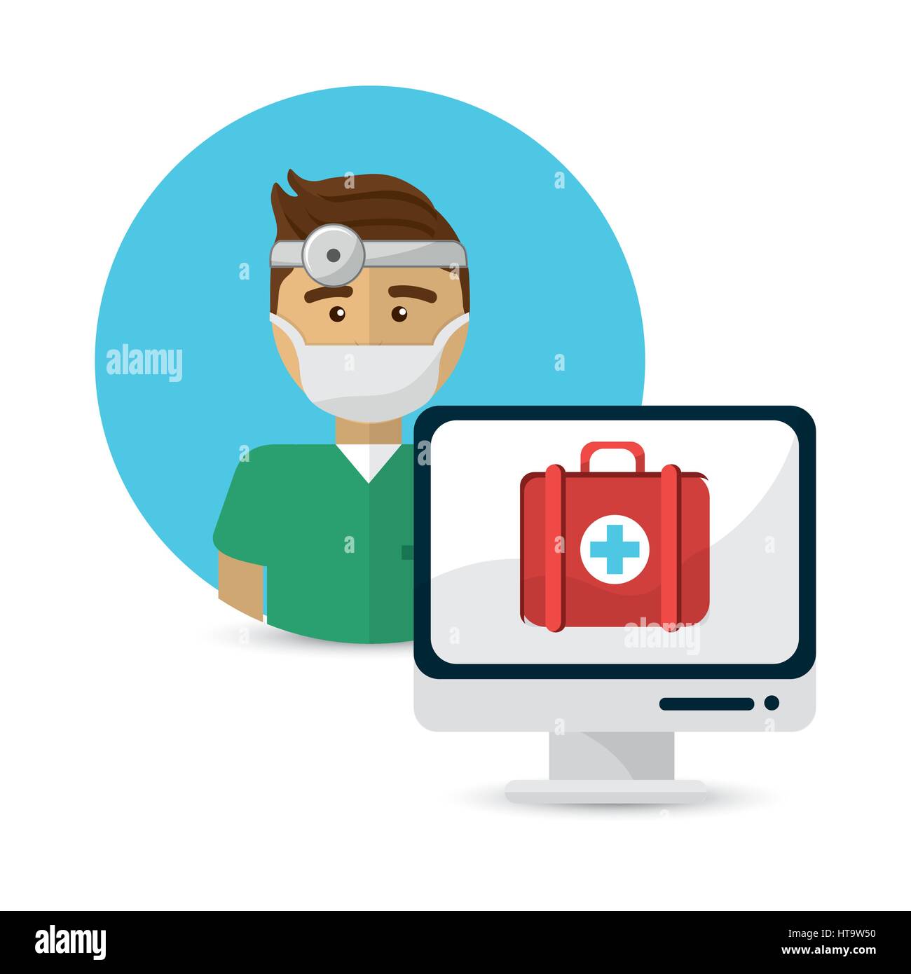 hospital doctor computer icon Stock Vector Image & Art - Alamy