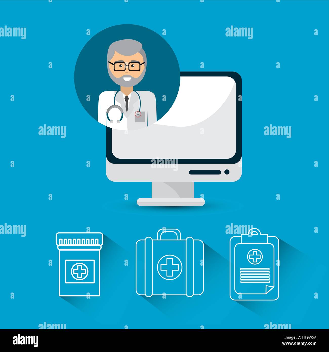 hospital doctor computer icon Stock Vector Image & Art - Alamy