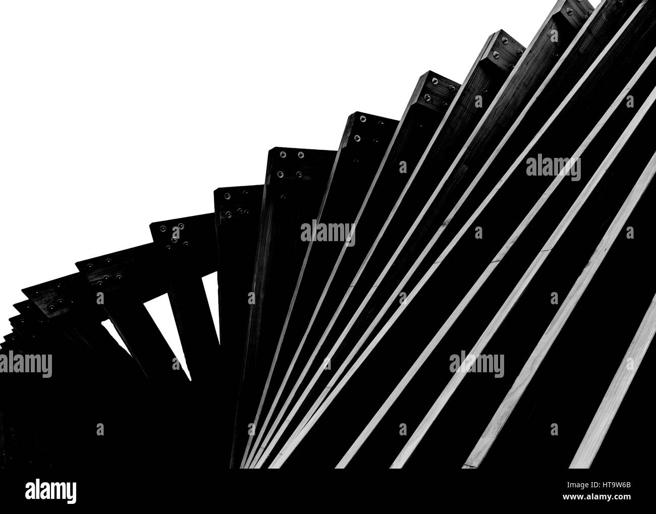 Wooden pattern twisted planks. Wood background. Black and white Stock ...