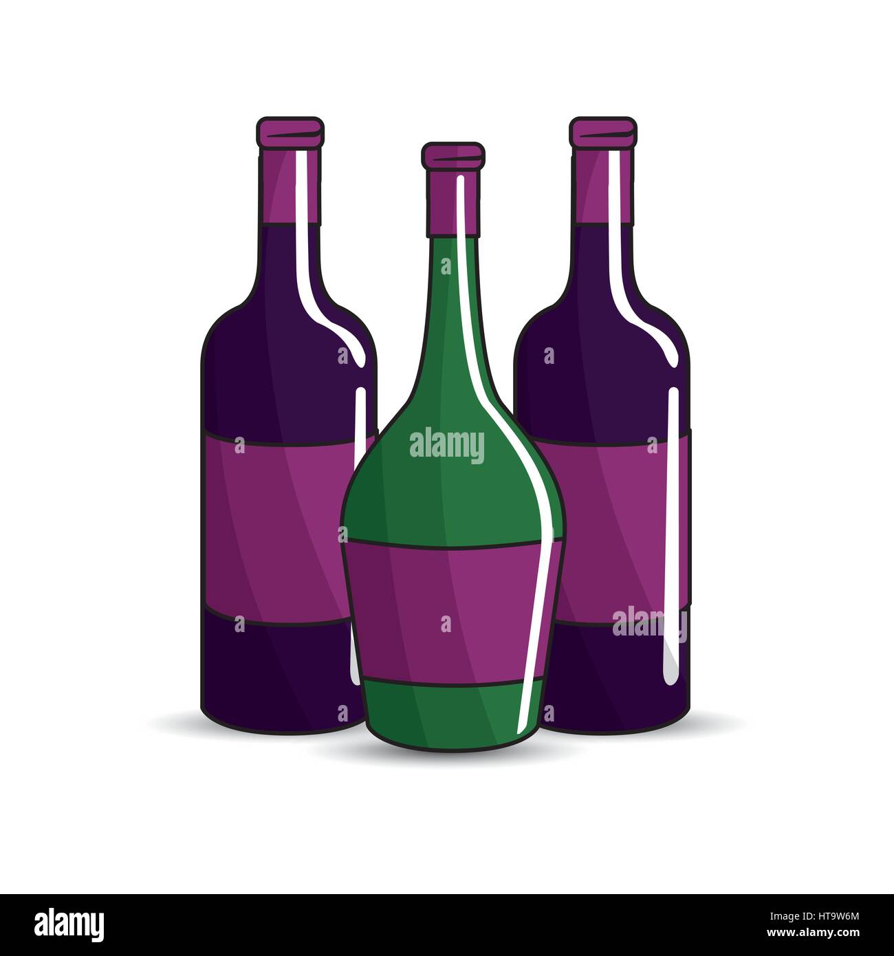 Different bottles champagne glass Stock Vector Images - Alamy