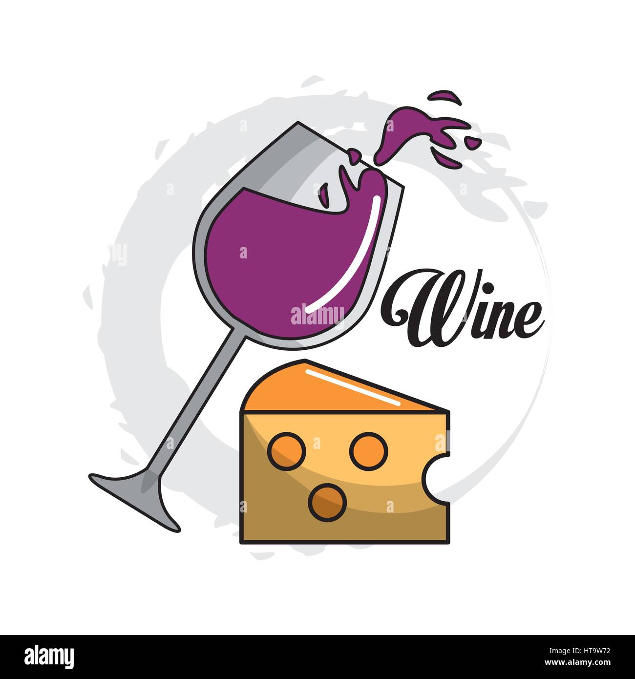 glass splashing wine with cheese icon Stock Vector Image & Art - Alamy
