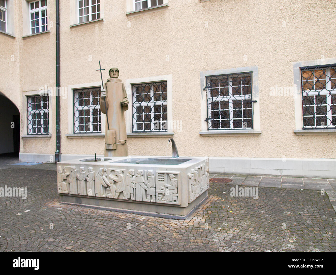 St.Gallen, Switzerland - november 30, 2016: Statue of St. Gallus at the ...
