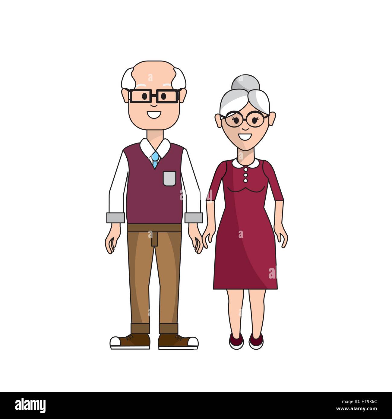 Senior family couple gray Stock Vector Images - Alamy