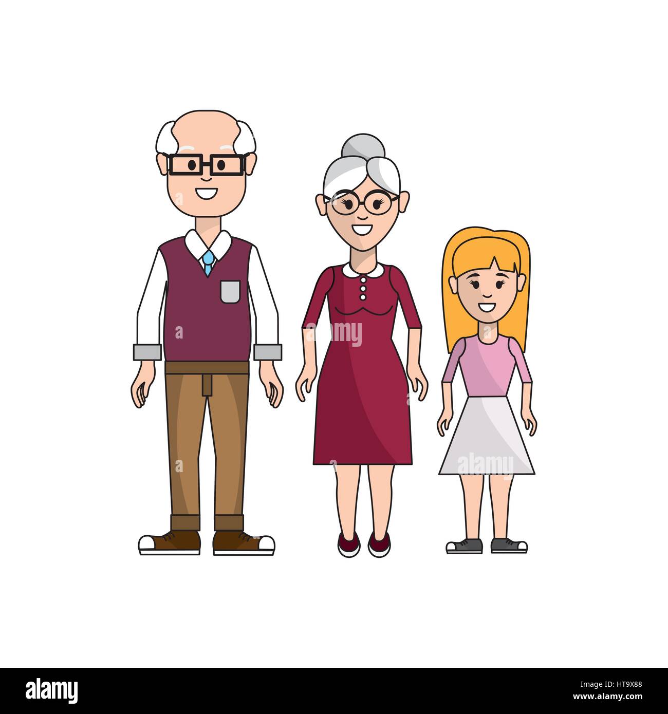 Group grandparents grandchildren Cut Out Stock Images & Pictures - Alamy