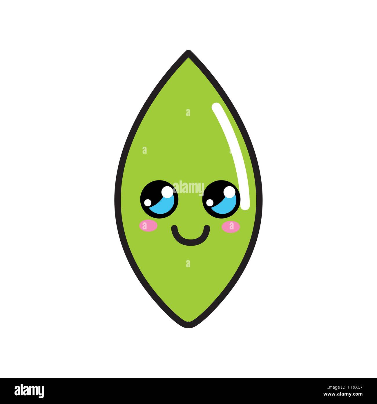 kawaii happy leaf icon Stock Vector Image & Art - Alamy
