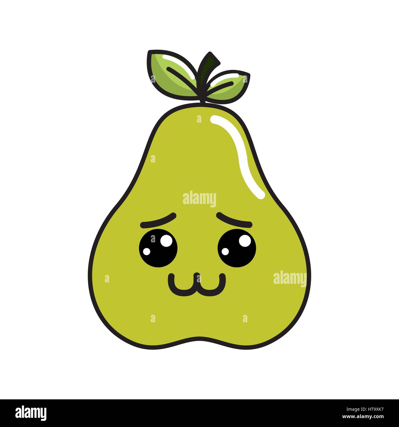 Pear cute kawaii flat Stock Vector Images - Alamy