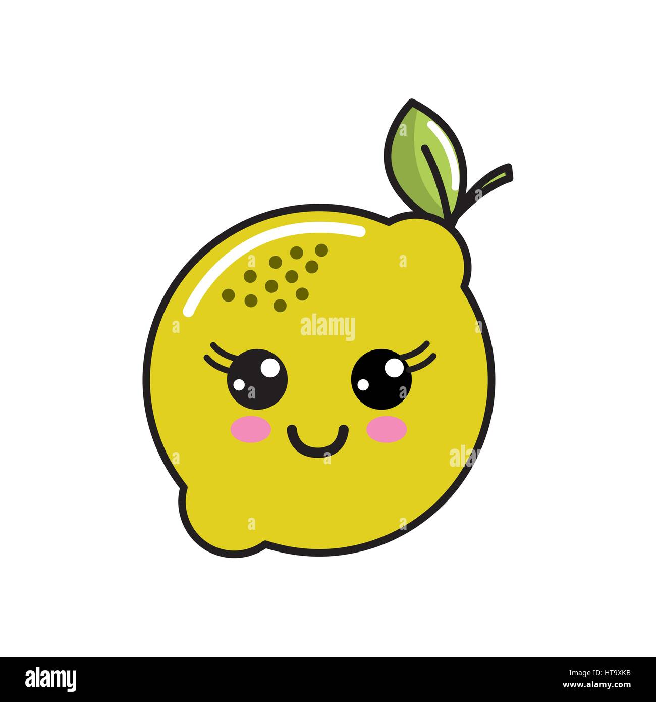 color kawaii happy lemon icon Stock Vector Image & Art - Alamy