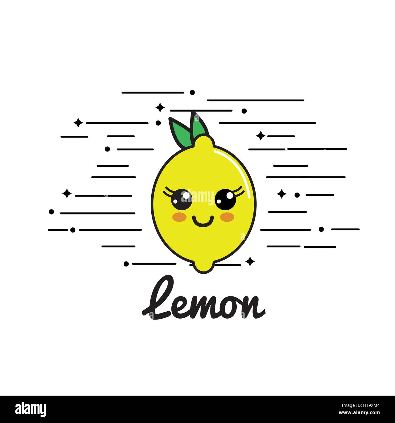 emblem kawaii happy lemon icon Stock Vector Image & Art - Alamy