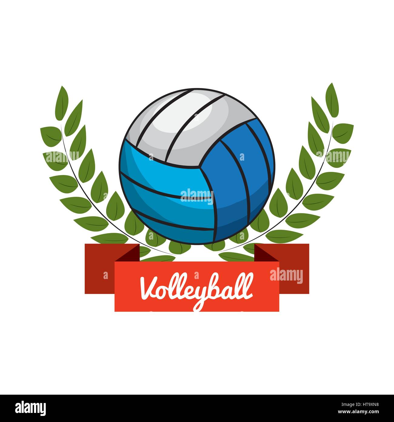 emblem volleyball game icon Stock Vector Image & Art - Alamy