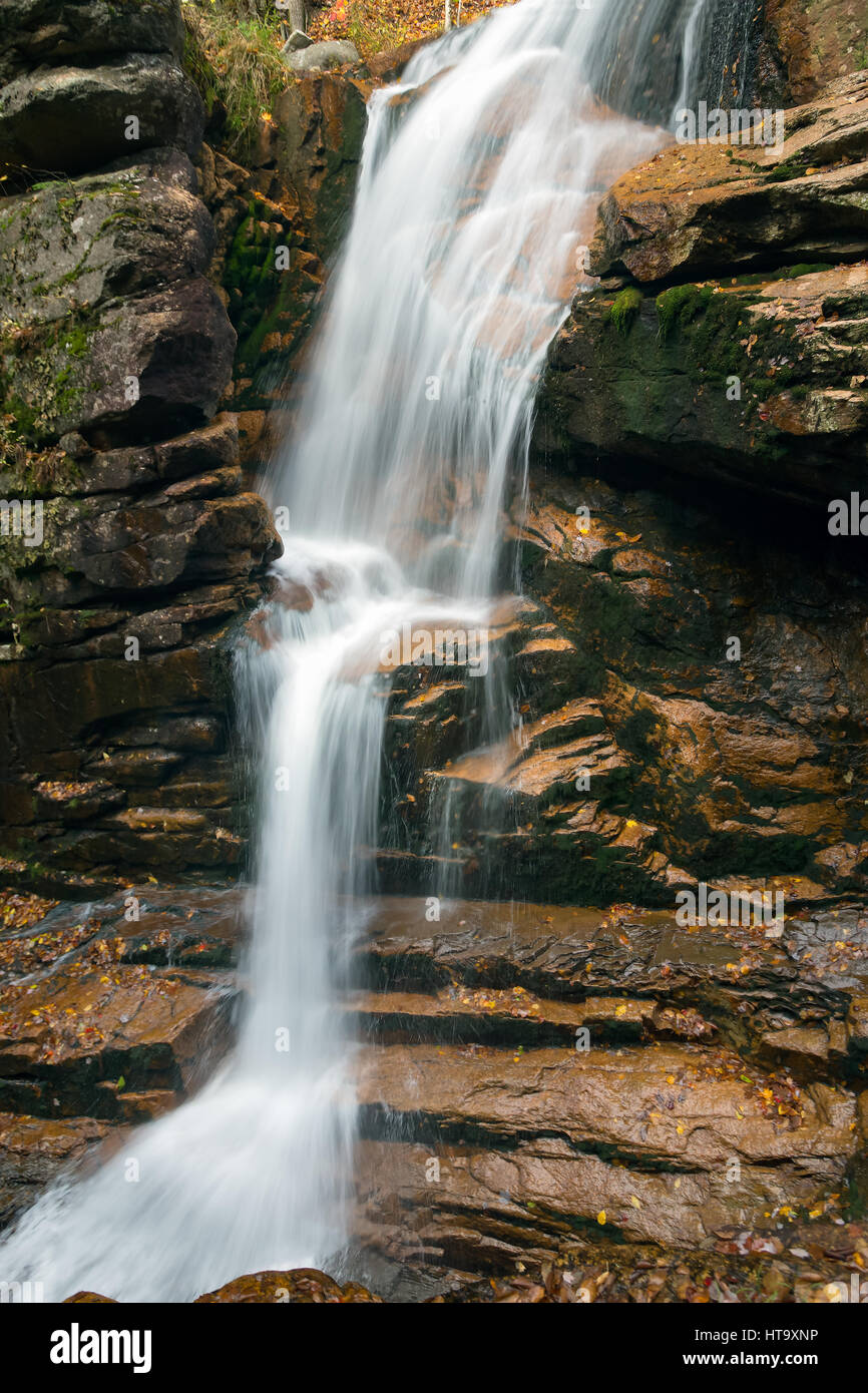 water stream and falls in franconia notch state park, new hampshire ...