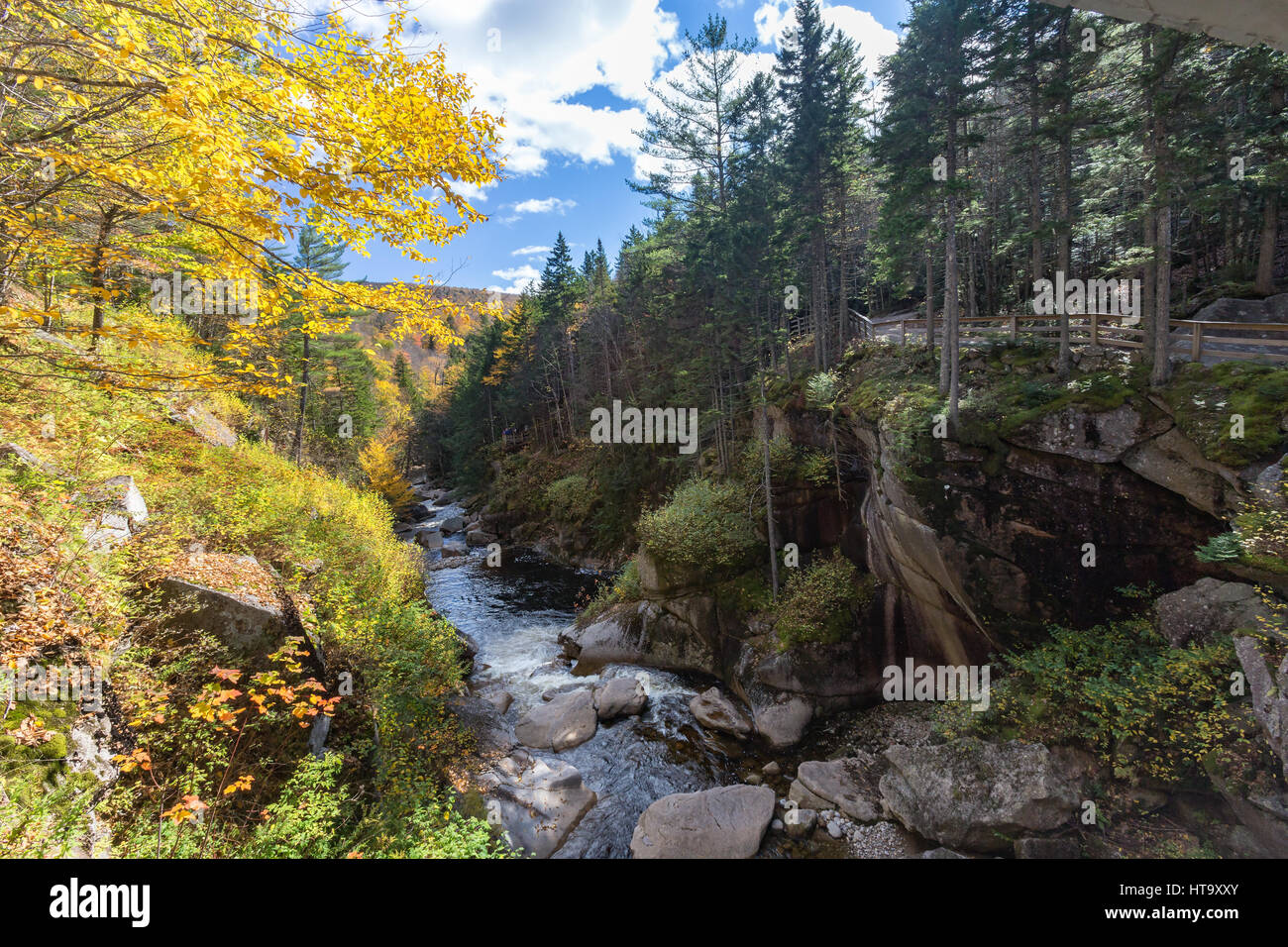 water stream and falls in franconia notch state park, new hampshire ...
