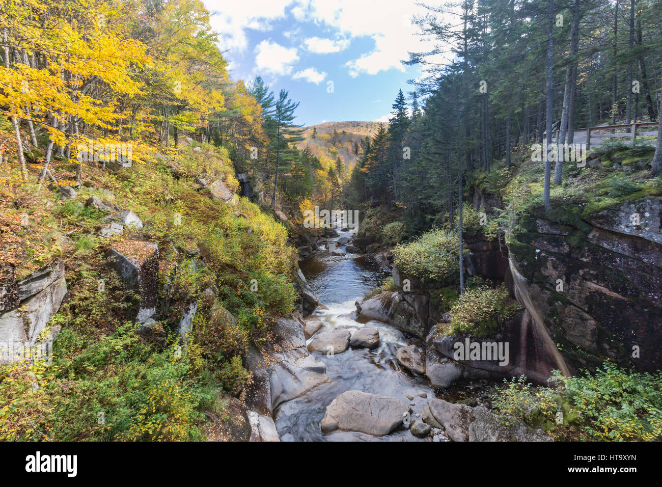 water stream and falls in franconia notch state park, new hampshire ...