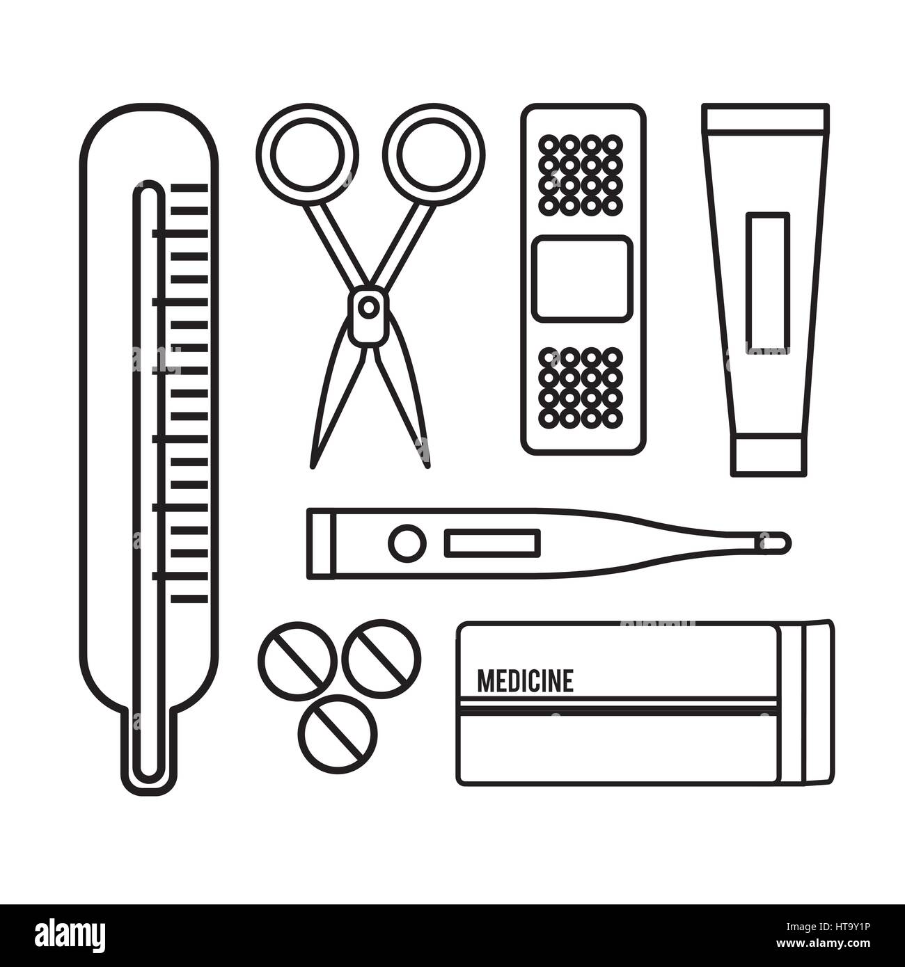 Hospital doctor tools icon Black and White Stock Photos & Images - Alamy