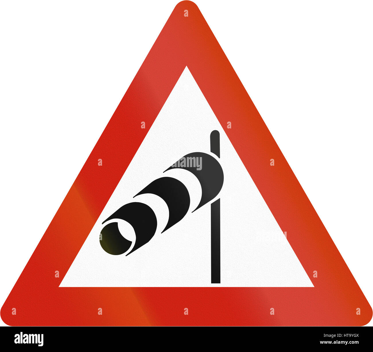 Side wind road sign warning hi-res stock photography and images - Alamy